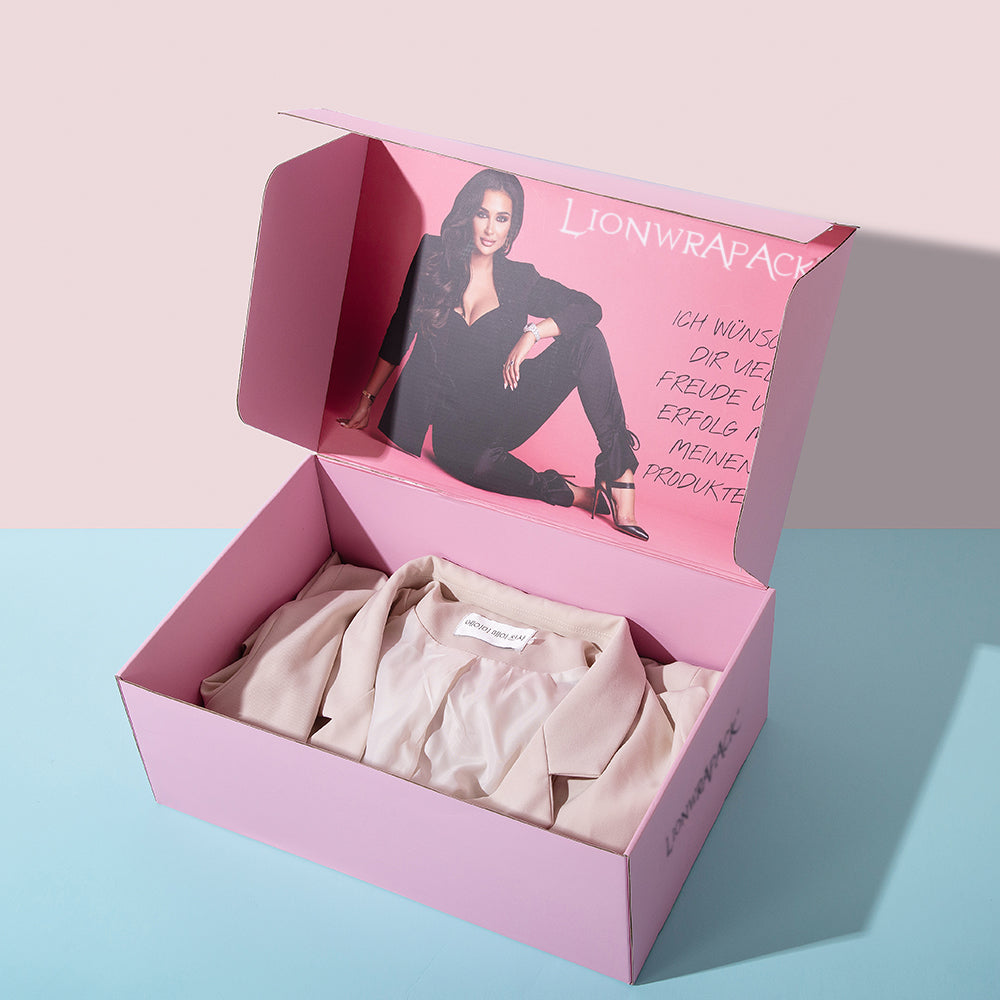 Large Luxury Custom Branded Pink Magnetic Folding Clothing Gift Box ...