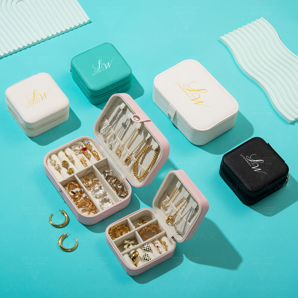 Personalized Luxury Leather Jewelry Box Set - Custom Logo Available ...
